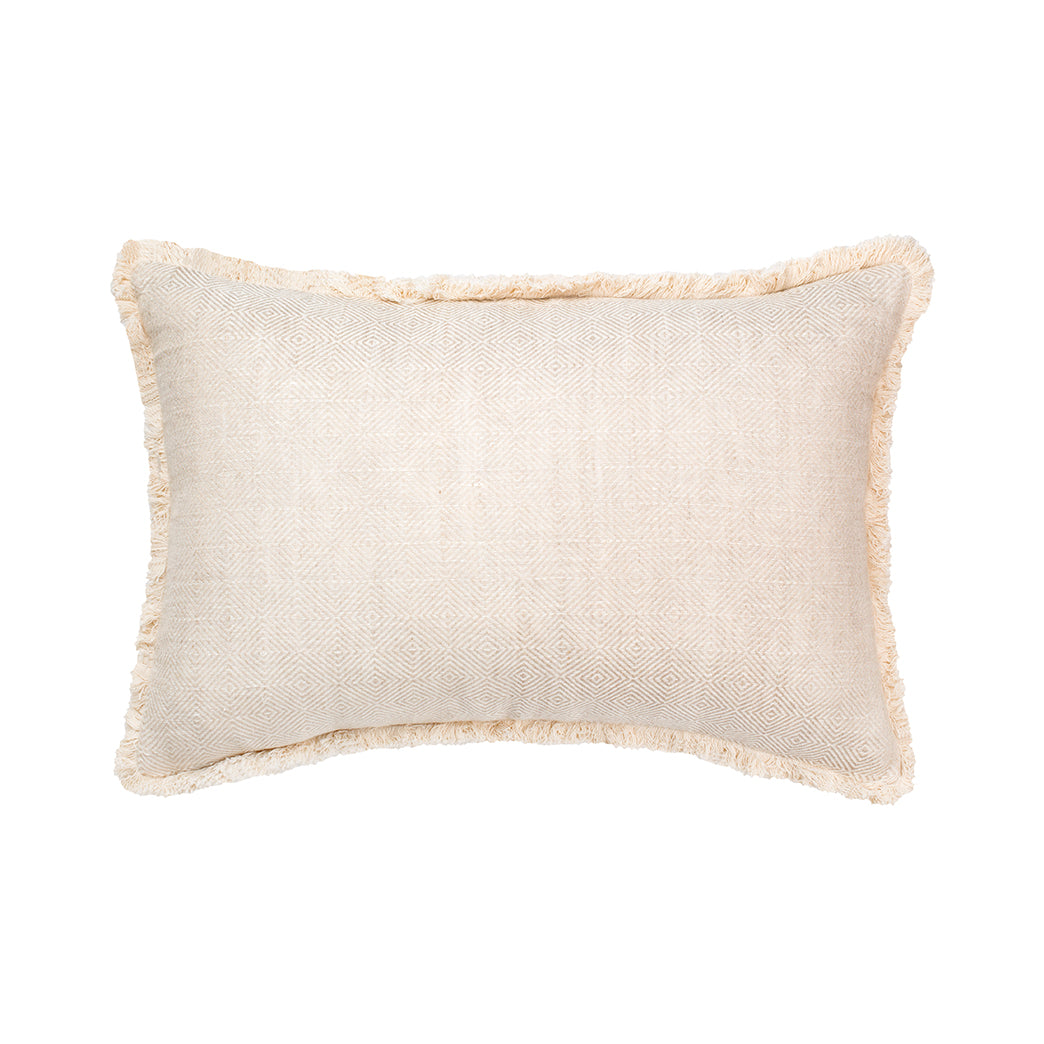 Linen Diamond Pattern Cushion with Tassels (Insert Included) – Hamptons ...